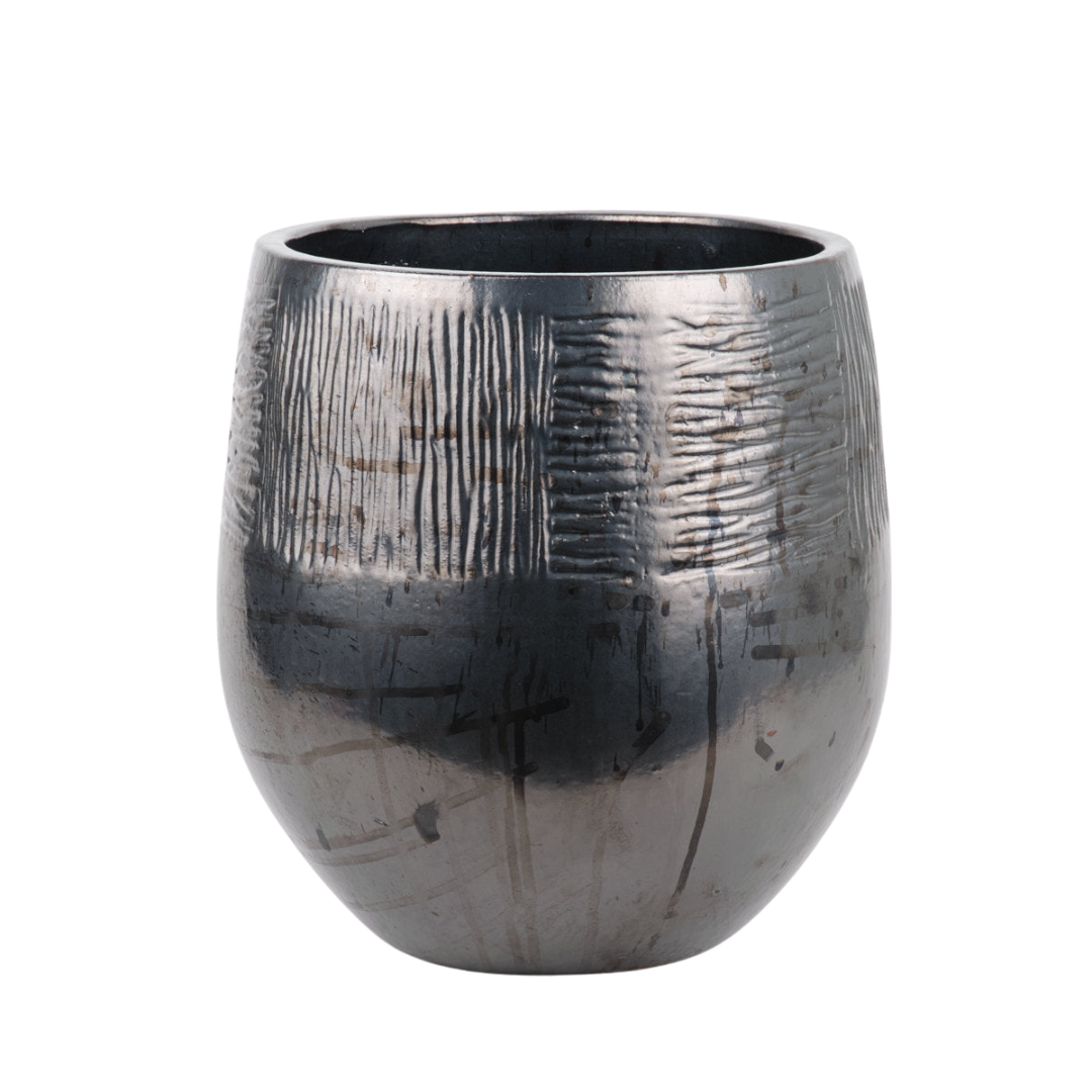 Ceramic Pot - Silver – Lakeside Garden Gallery