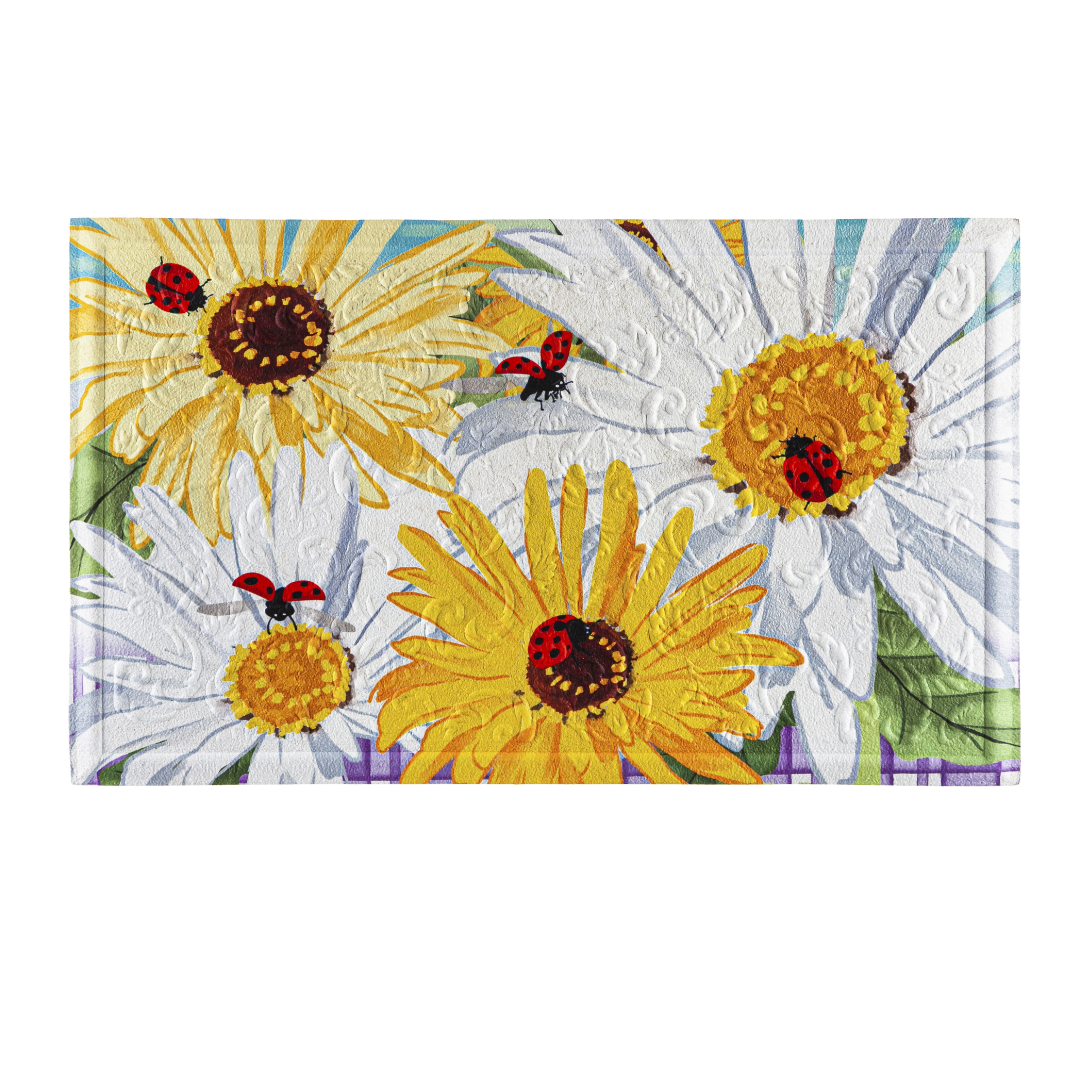Embossed Floor Mat - Daisies & Ladybugs – Lakeside Garden Gallery