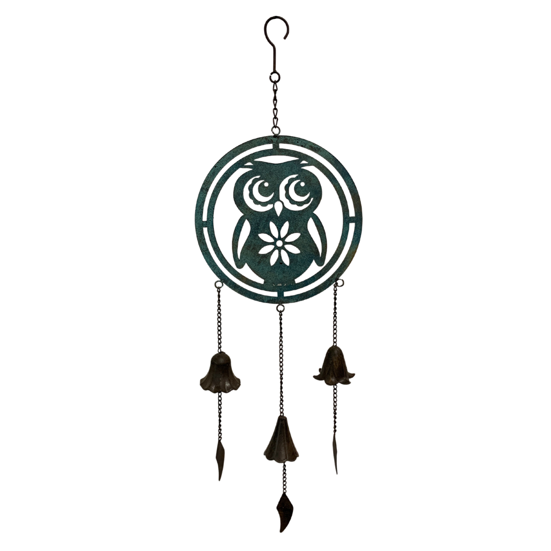 Metal Owl Wind Chime – Lakeside Garden Gallery